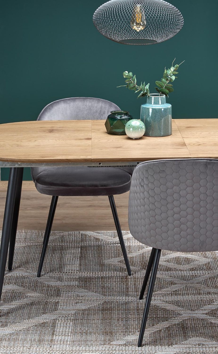 ANGEL - utdragbart matbord i ek och svart