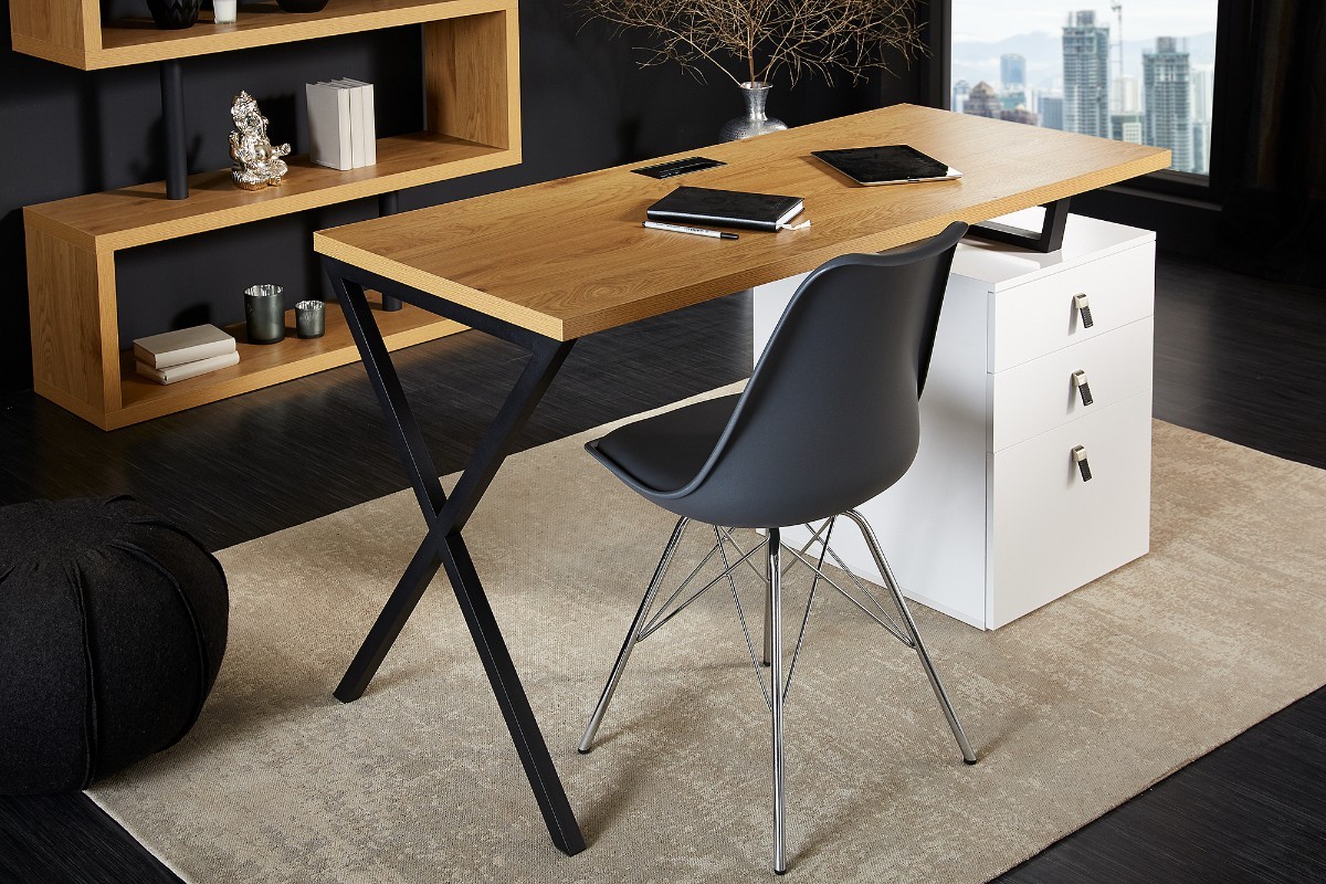 OAKWORTH - 140 CM - EKSKRIVBORD MED LÅDOR - LUXi